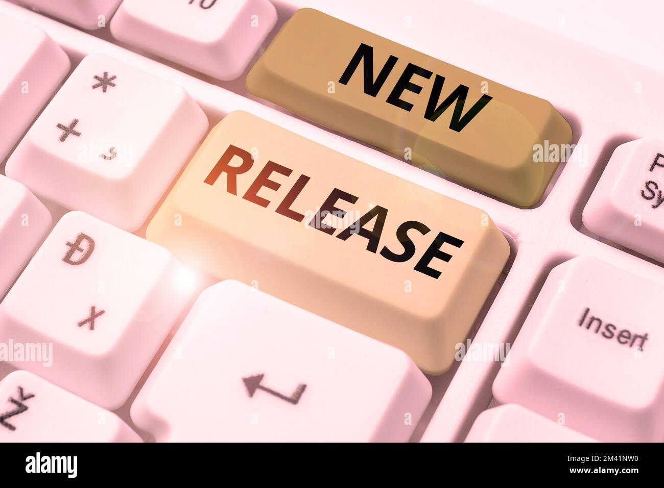 Text showing inspiration New Release. Business showcase announcing ...
