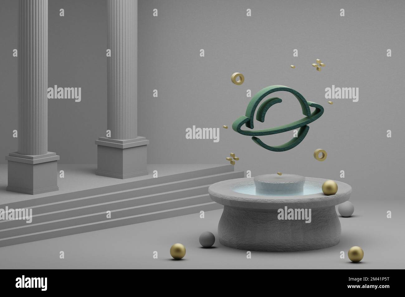 Beautiful abstract illustrations Saturn and start symbol icon on a ...