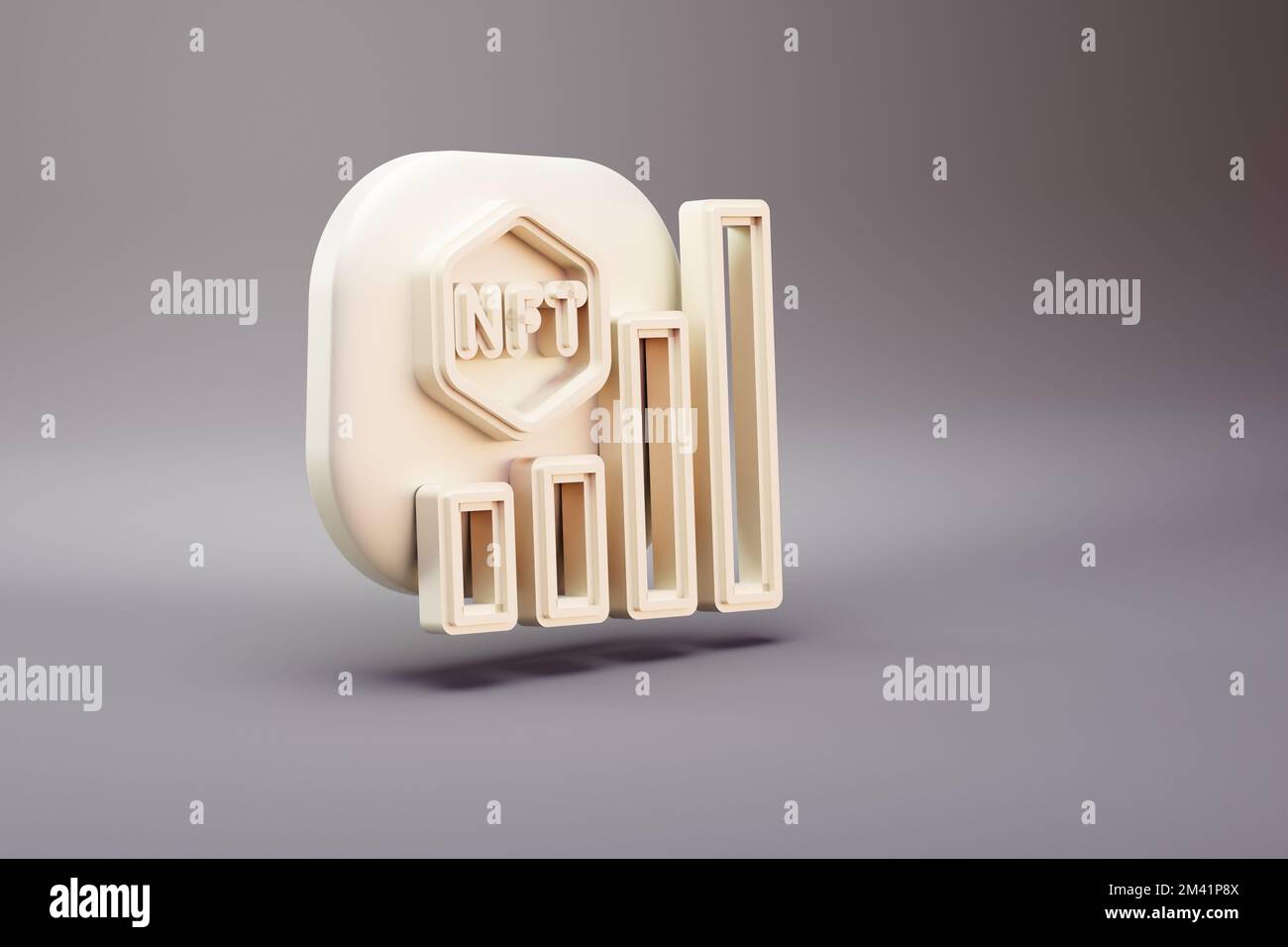 Beautiful illustrations abstract NFT Bar Chart symbol icon on a bright ...