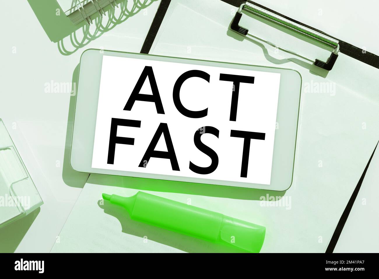 Conceptual caption Act Fast. Business showcase Voluntarily move in the ...