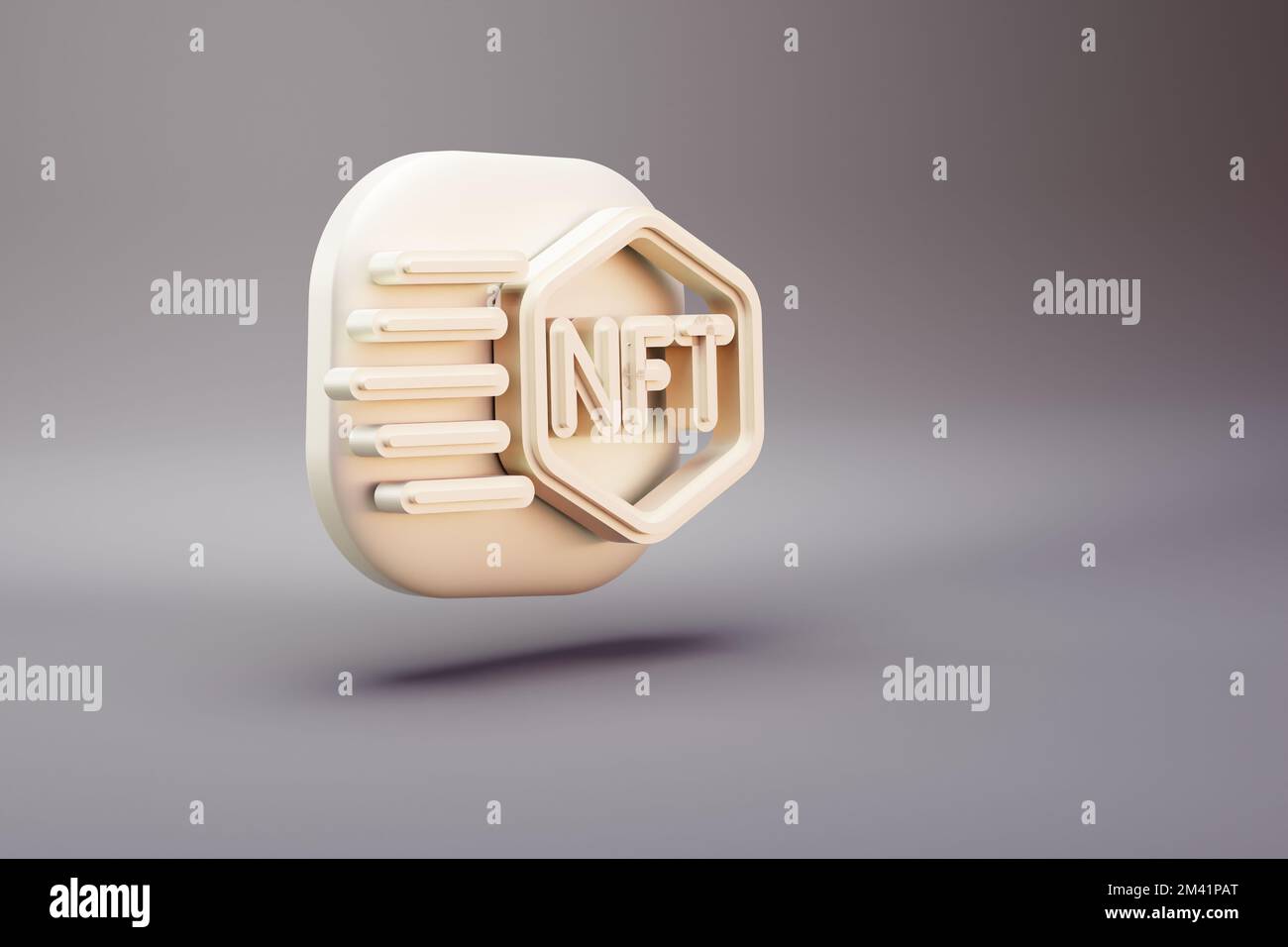 Beautiful illustrations abstract NFT Token symbol icon on a bright ...