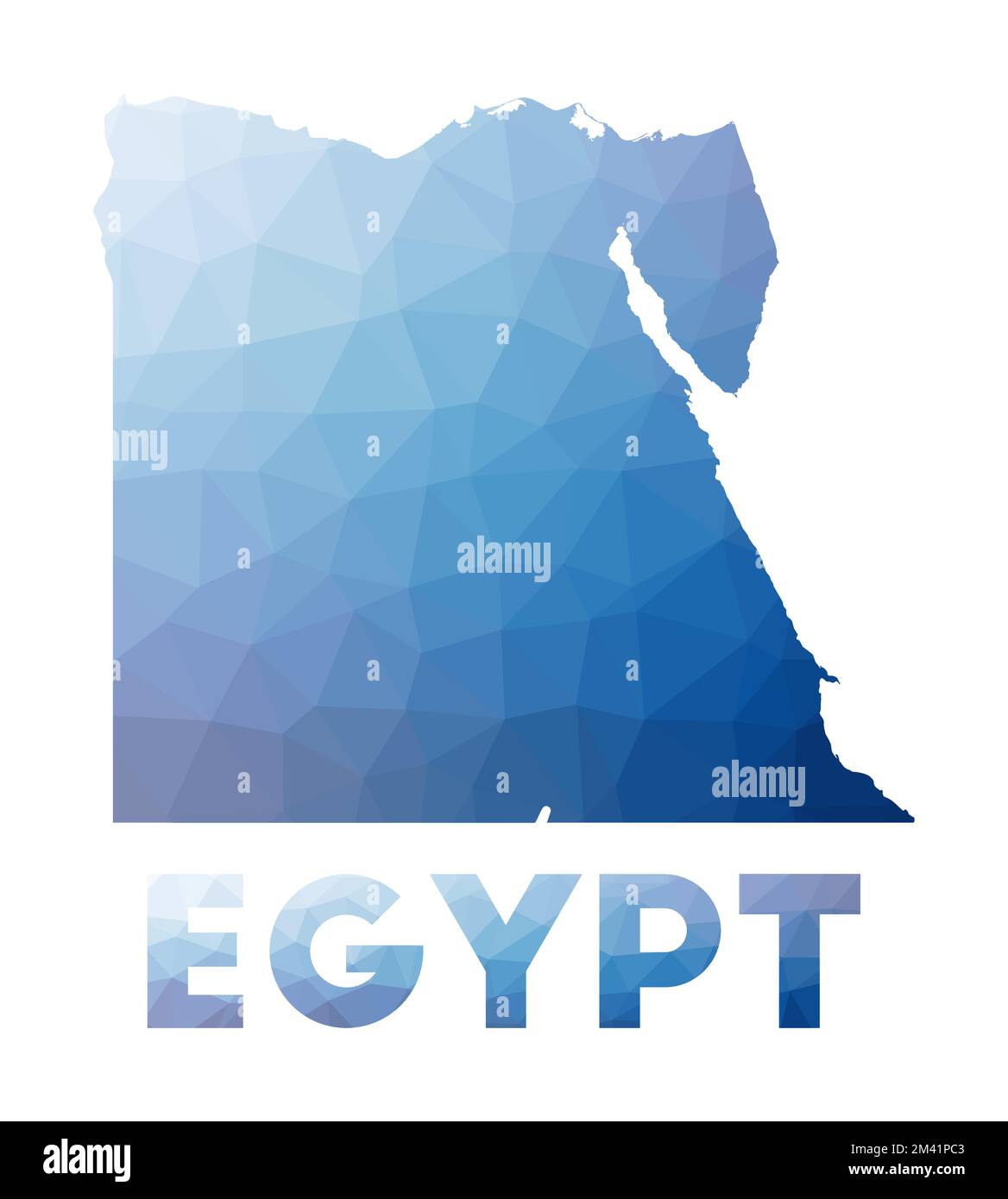 Low poly map of Egypt. Geometric illustration of the country. Egypt ...