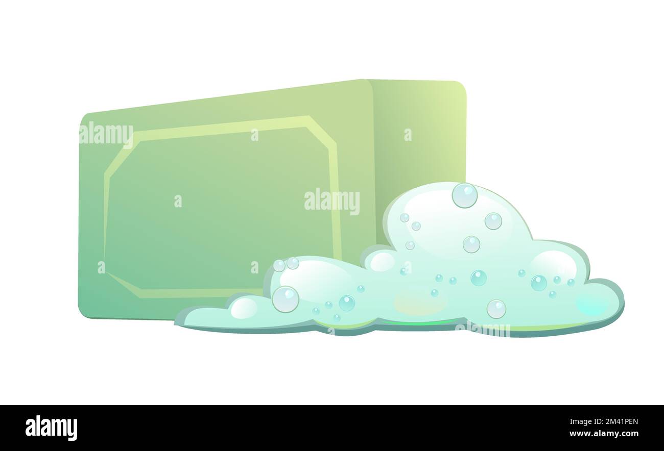 Soaps with foam. Still life. Detergent for washing body and objects ...