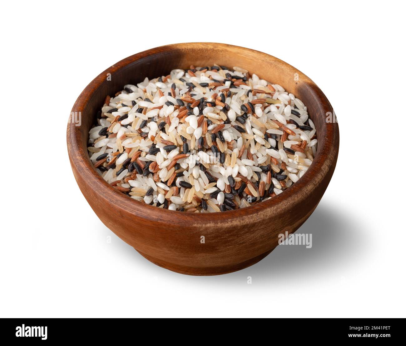 Raw assorted rice in a bowl isolated over white background Stock Photo ...