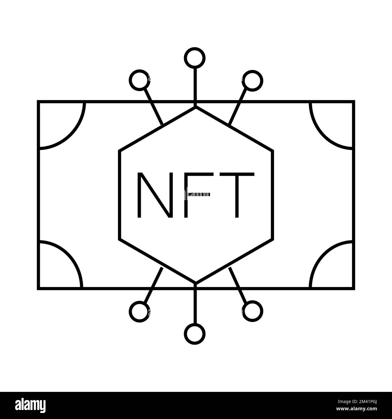 NFT technology line icon. Crypto Icon or Logo Symbol vector ...