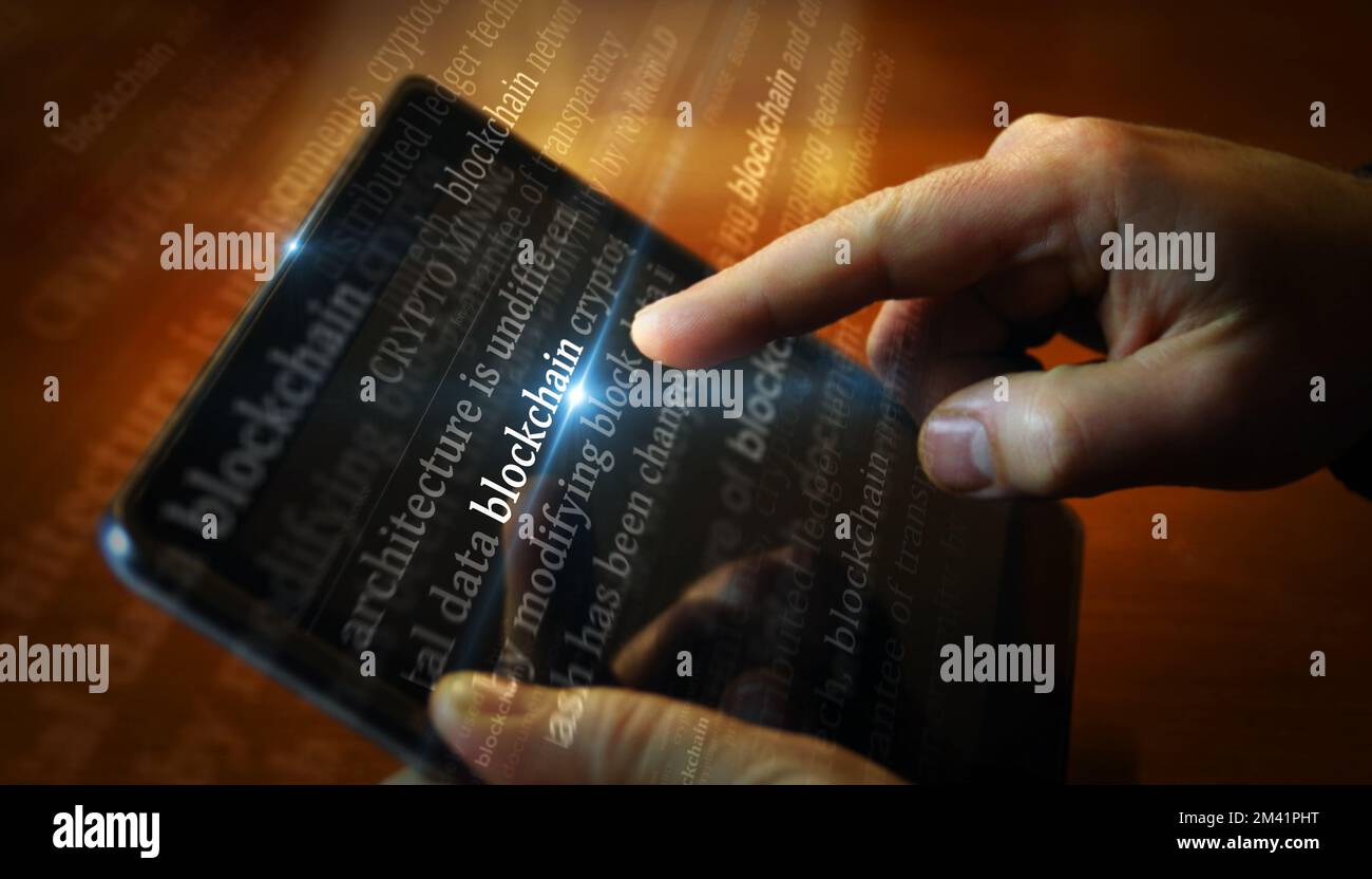 Blockchain social media on display with cryptography and fintech ...