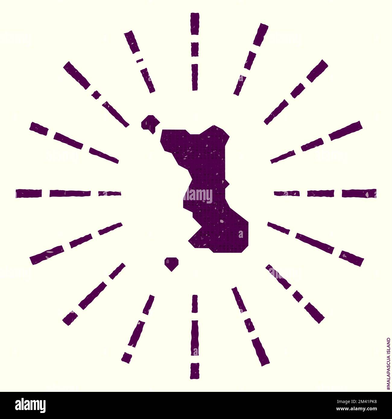 Malapascua Island Logo. Grunge sunburst poster with map of the island ...