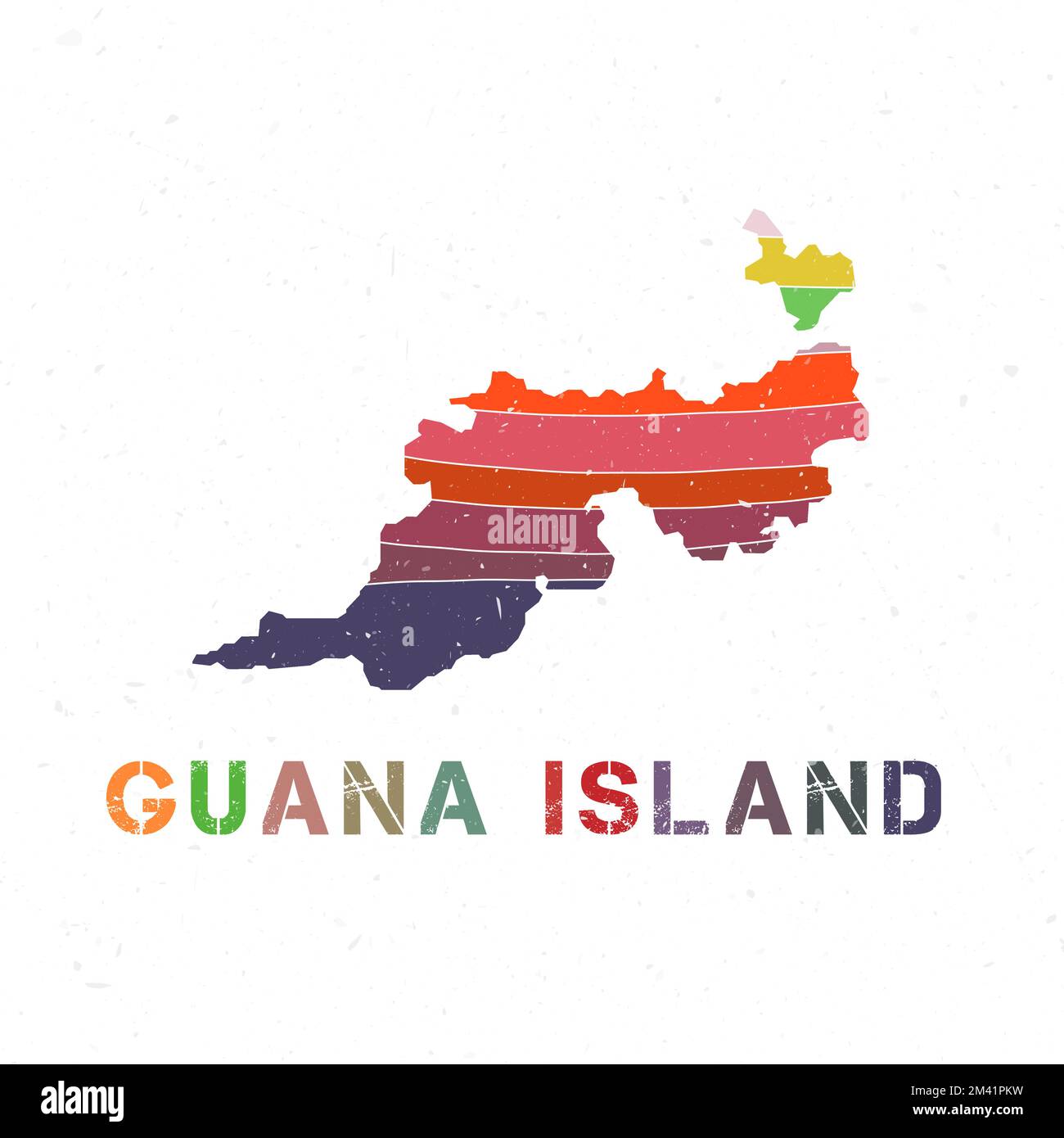 Guana Island map design. Shape of the island with beautiful geometric ...