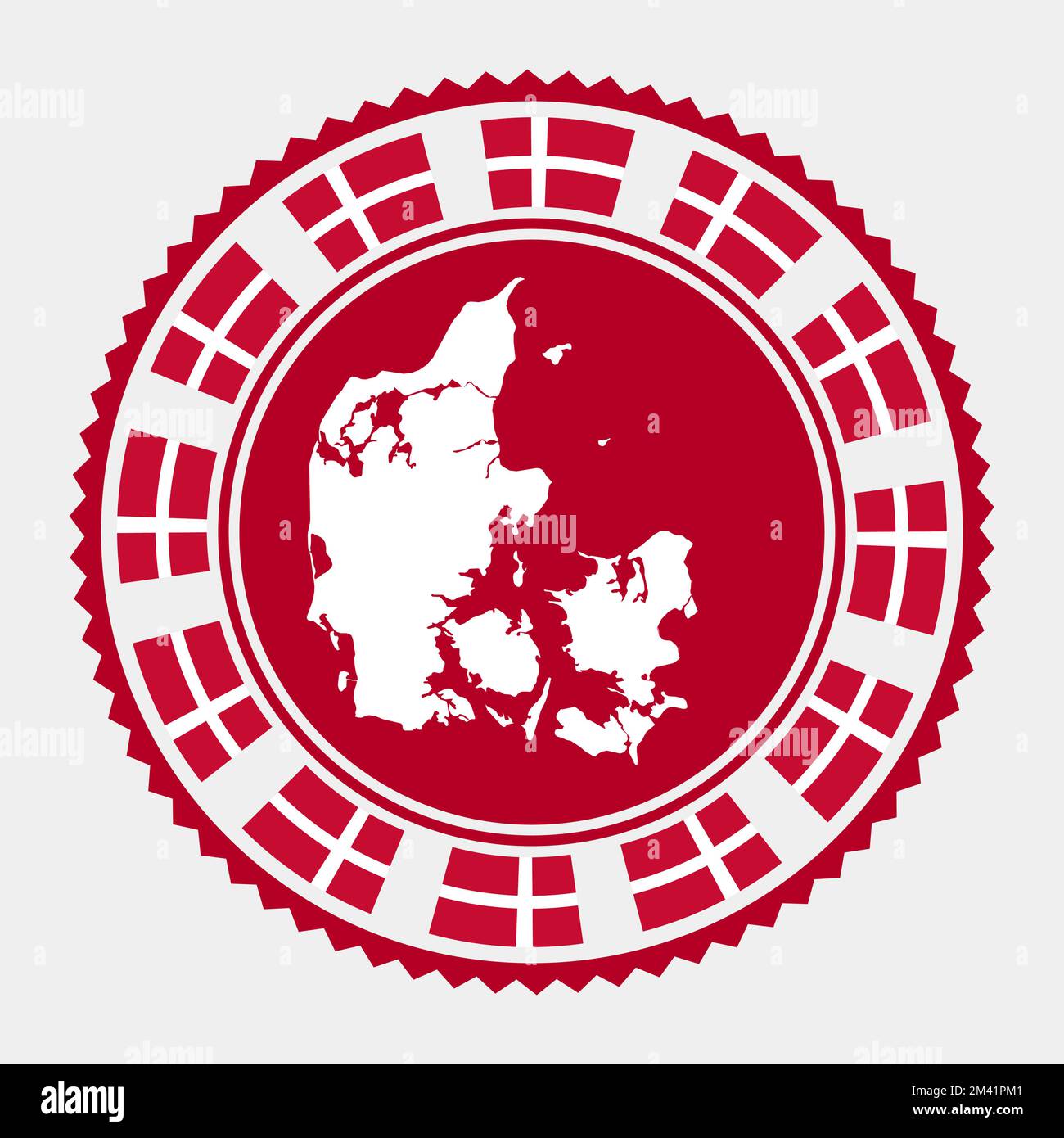 Denmark flat stamp. Round logo with map and flag of Denmark. Vector illustration Stock Vector ...