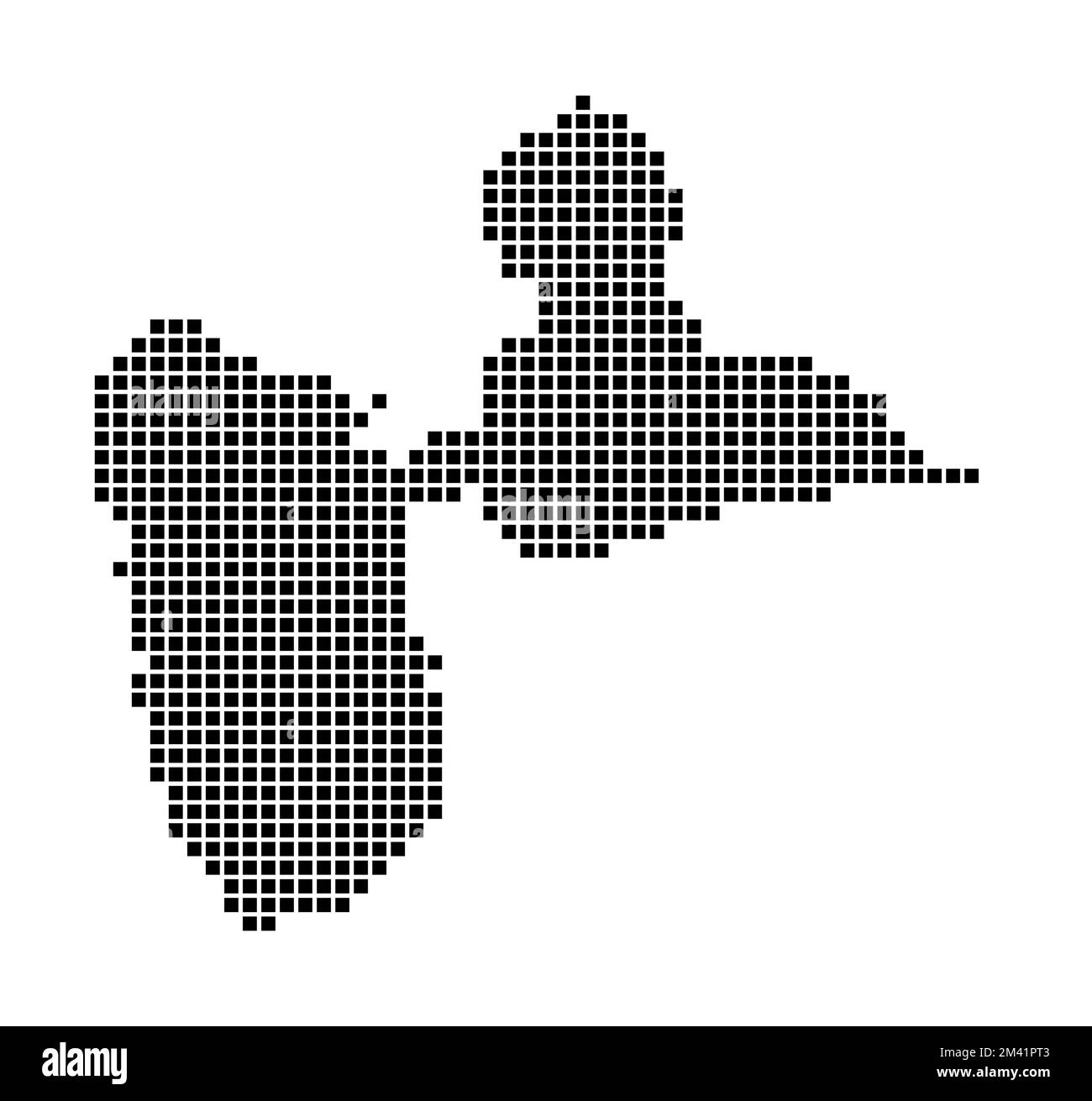 Grande-Terre map. Map of Grande-Terre in dotted style. Borders of the ...