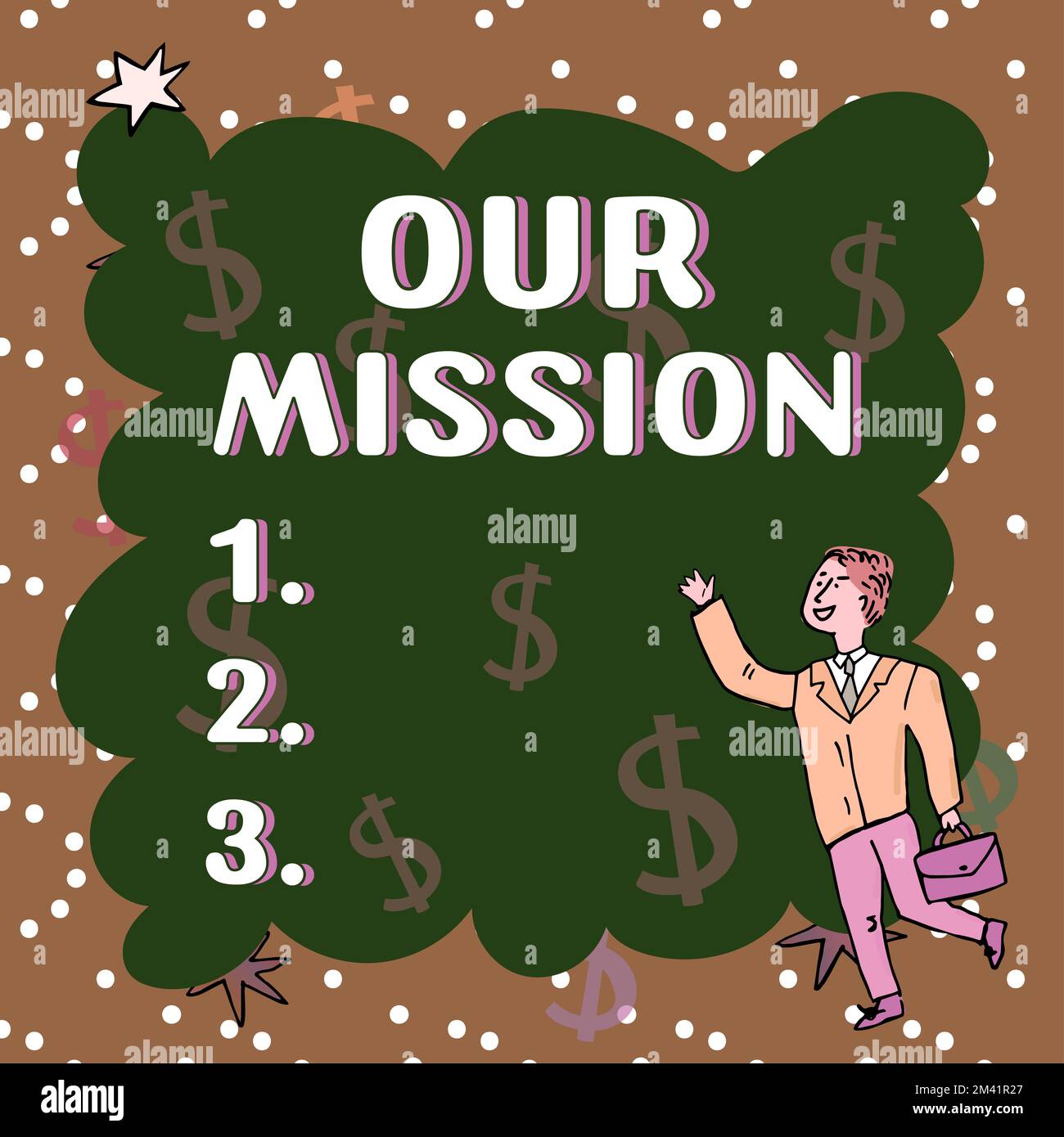 Conceptual caption Our Mission. Word Written on tasks or schedule we ...