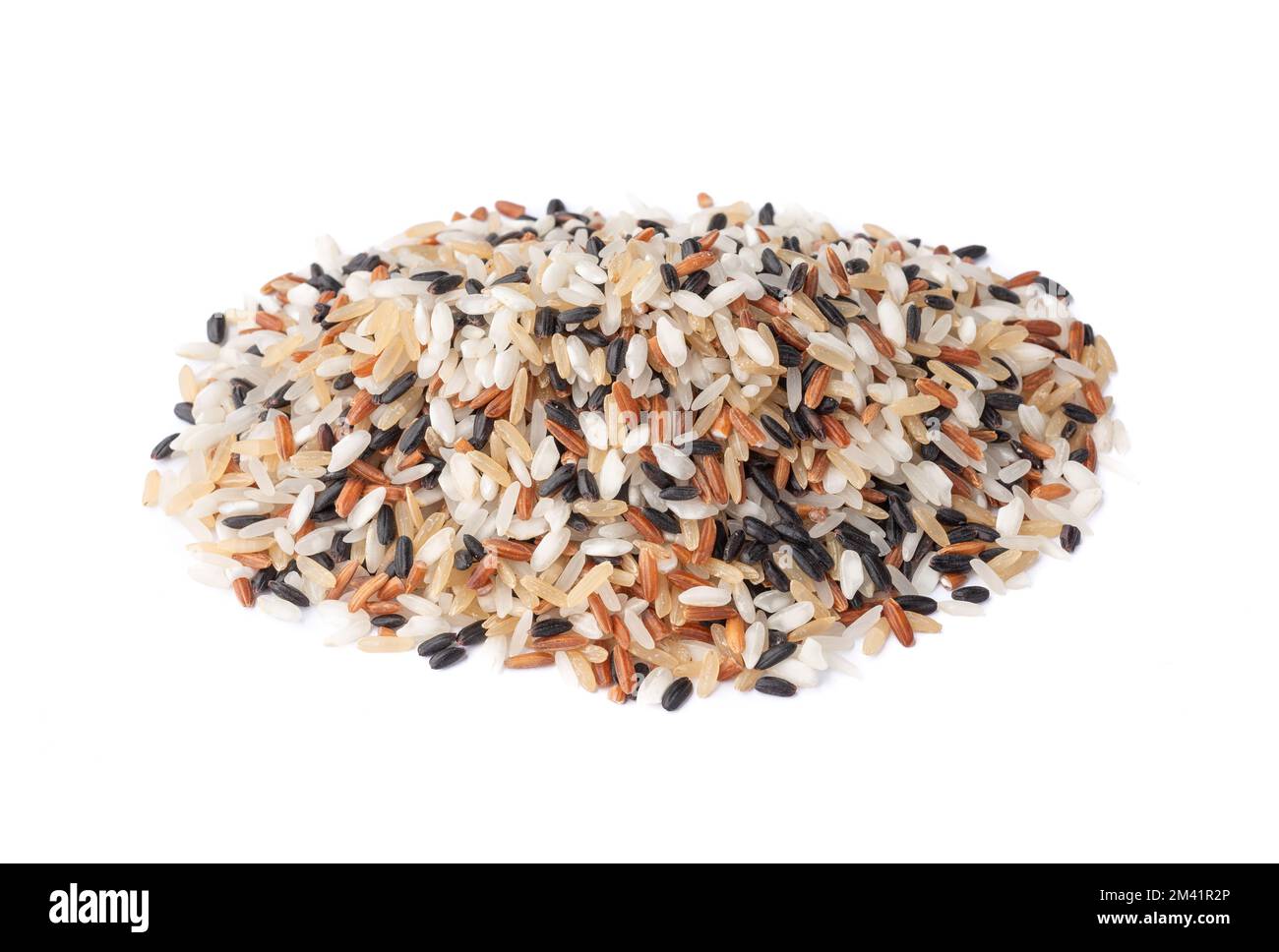 Raw assorted rice isolated over white background Stock Photo - Alamy