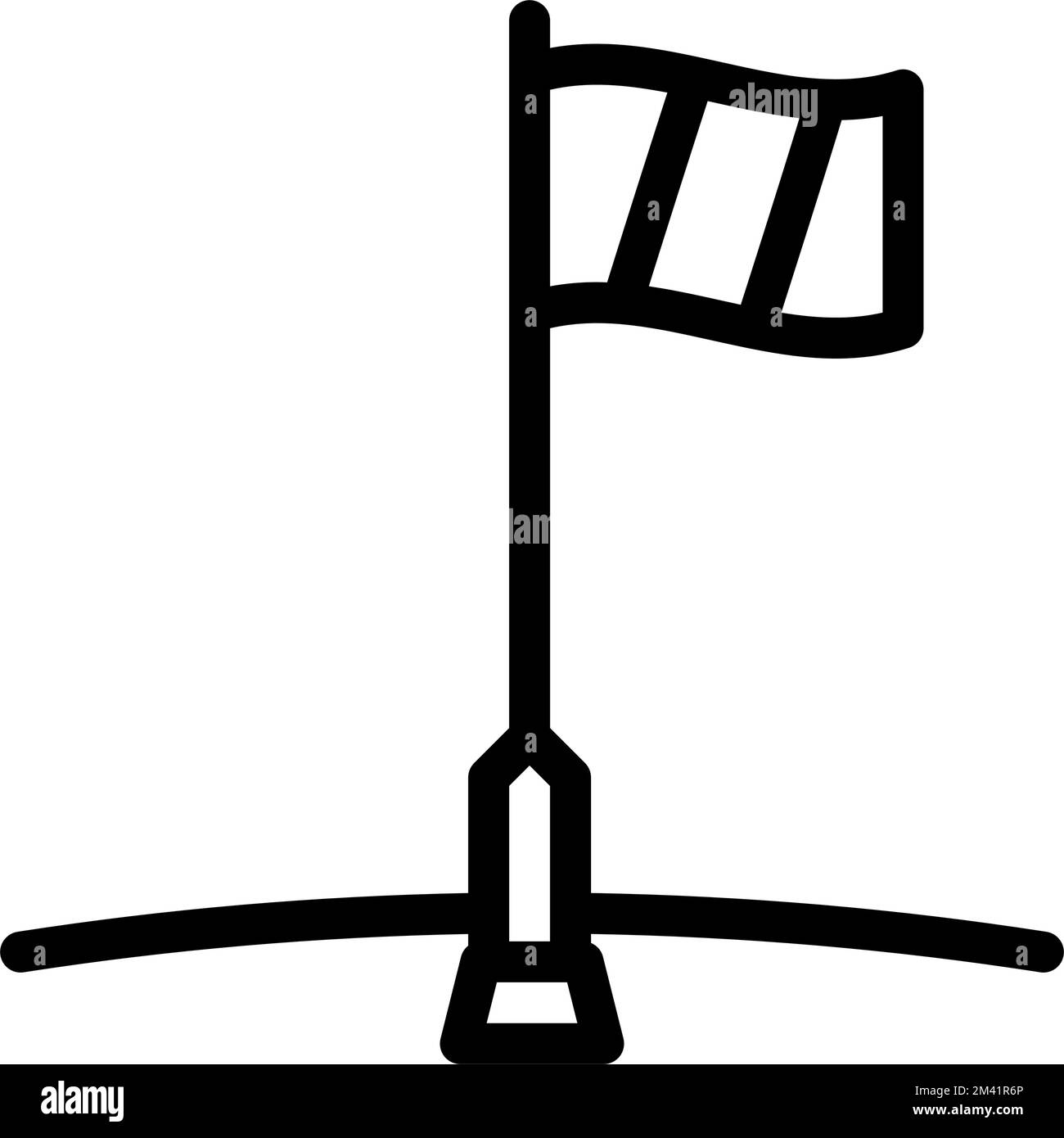 pole flag big line icon vector illustration Stock Vector Image & Art ...