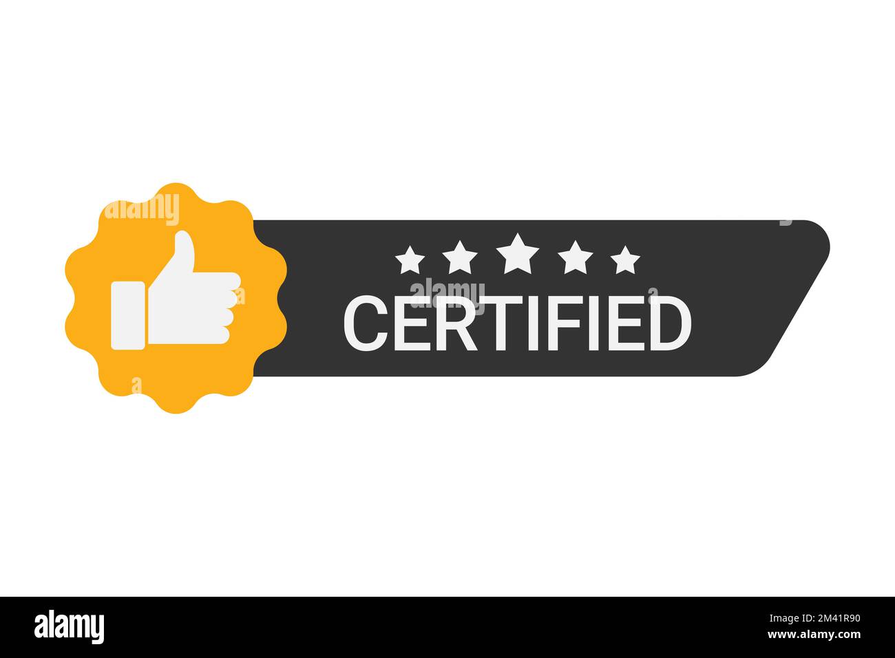 Certified label with five stars and thumbs up Stock Vector Image & Art ...