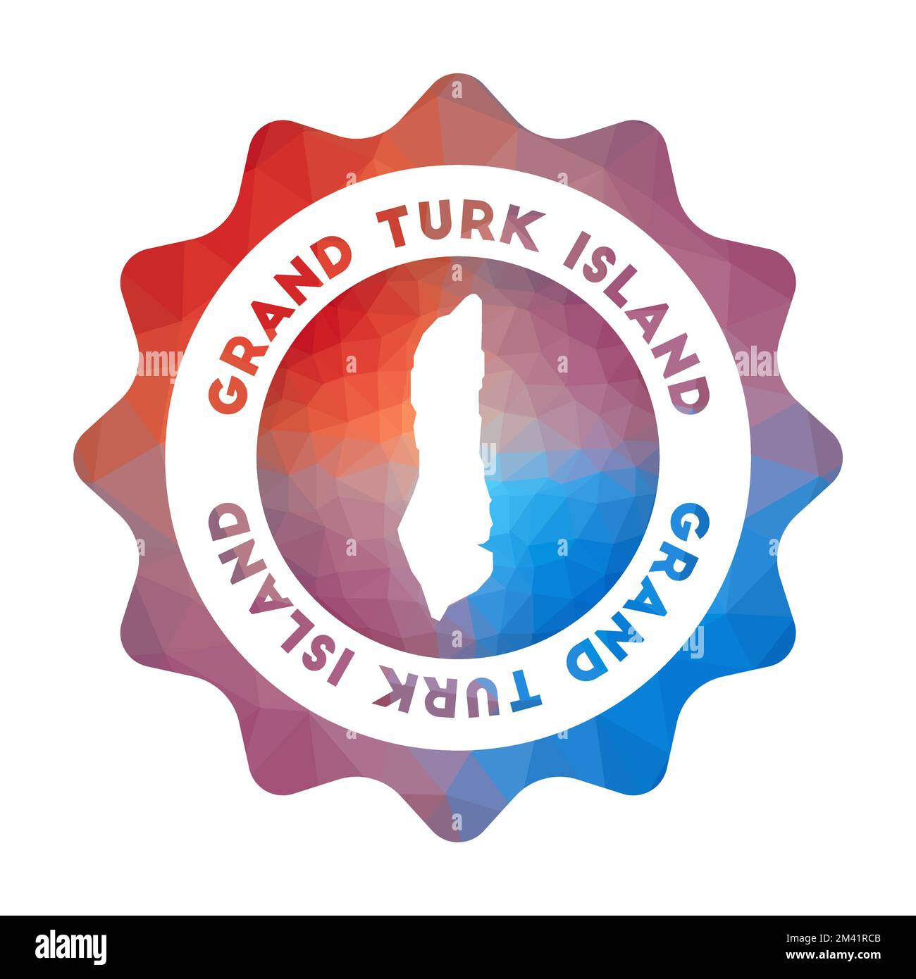 Grand Turk Island low poly logo. Colorful gradient travel logo in ...