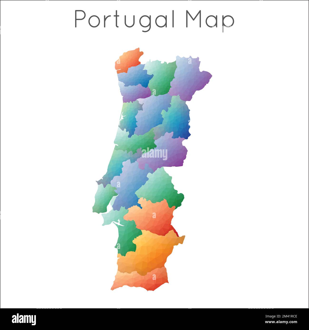 Low poly map of Portugal. Portugal geometric polygonal, mosaic style ...