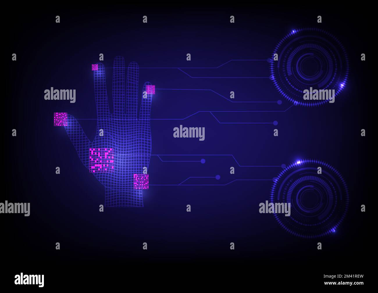 Futuristic hand scan recognition technology. Biometric data security ... Futuristic hand scan recognition technology. Biometric data security ...