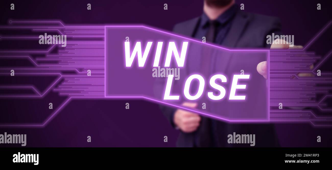 Text caption presenting Win Lose. Word Written on Compare possibilities ...