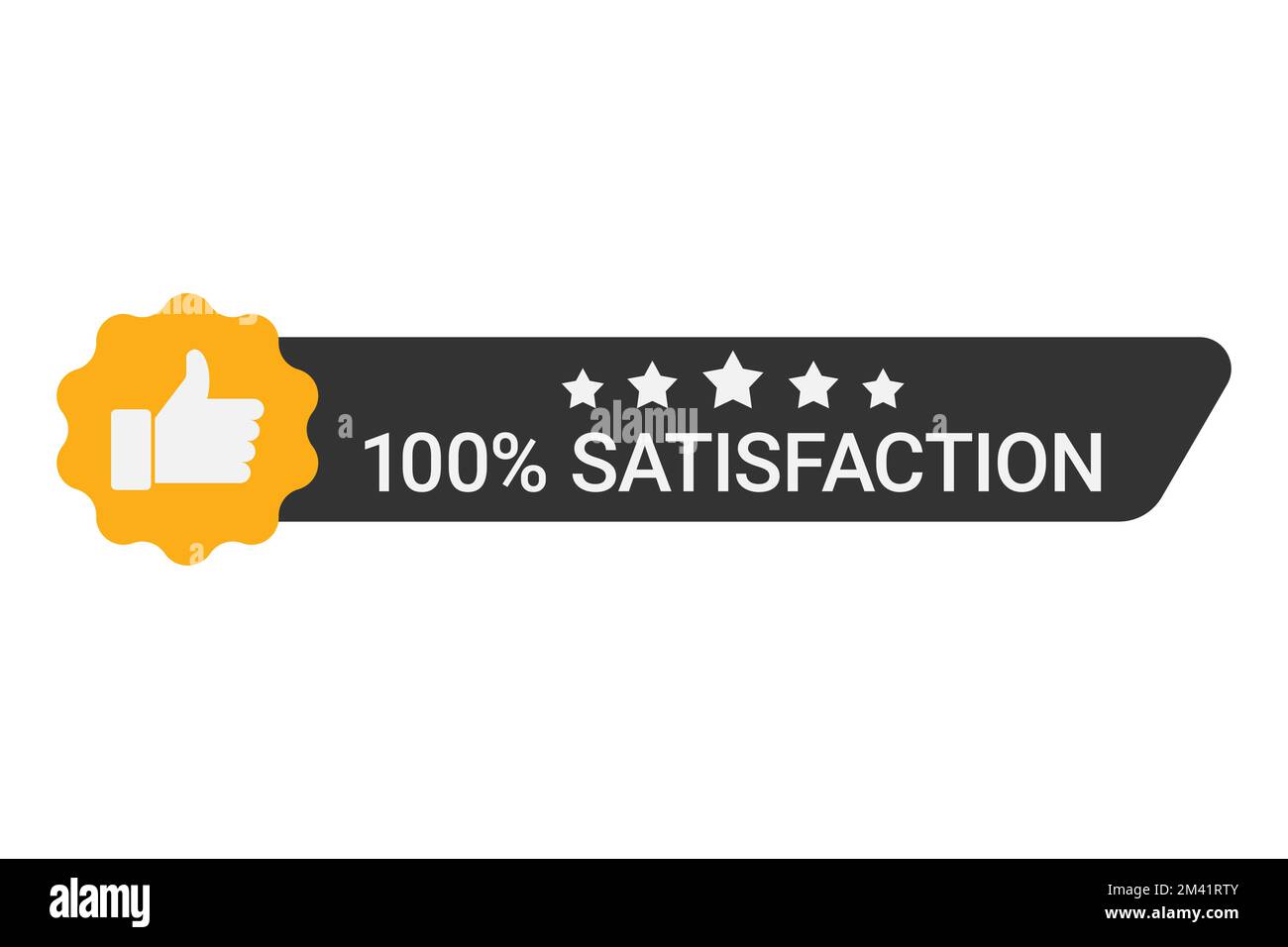 100 satisfaction label with five stars thumbs up Stock Vector Image ...