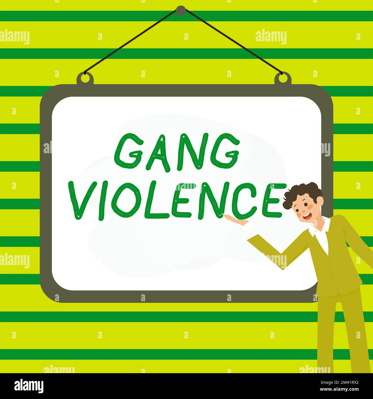 Hand writing sign Gang Violence. Business overview infringement of the ...