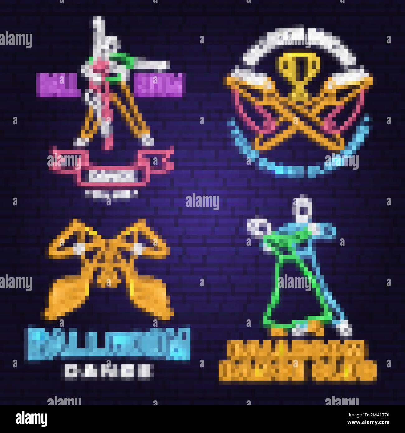 Set of Ballroom dance sport club Bright Neon Sign. Dance sport neon ...