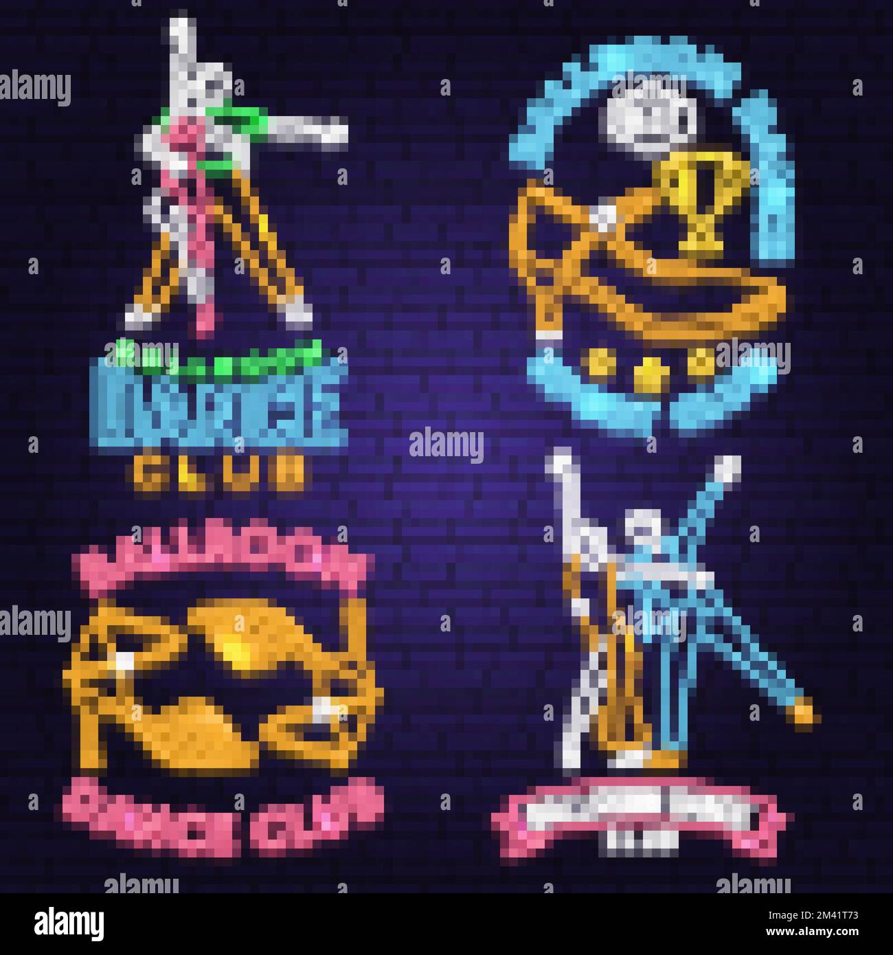 Set of Ballroom dance sport club Bright Neon Sign. Dance sport neon ...