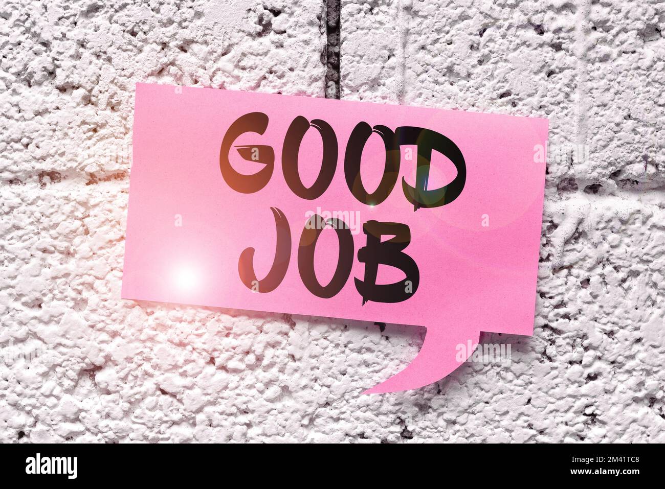 Handwriting text Good Job. Business showcase encourage someone for his ...