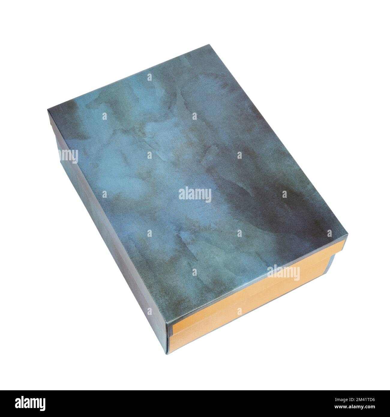 Blue cardboard shoes box with lid for shoe or sneaker product packaging ...
