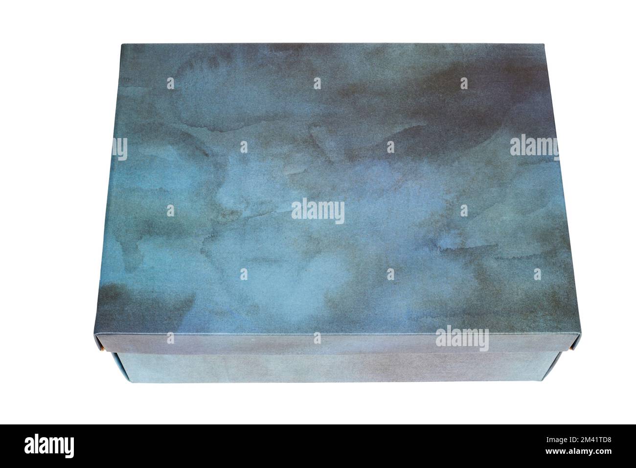 Blue cardboard shoes box with lid for shoe or sneaker product packaging ...