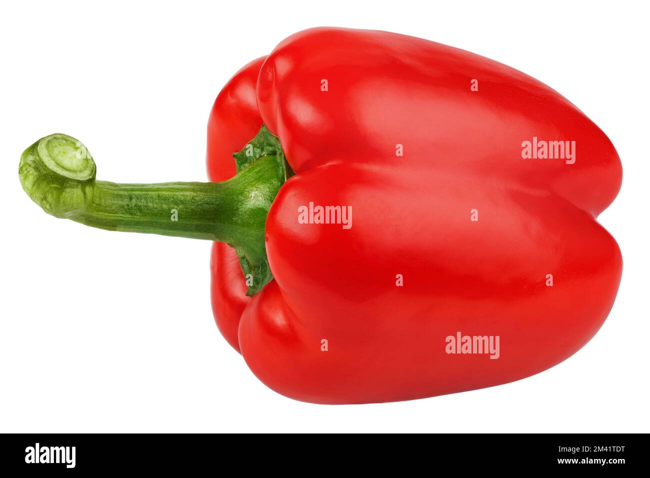 Paprika. Fresh red bell pepper isolated on white. Fresh vegetables ...