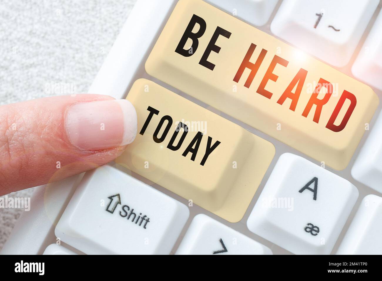 Text sign showing Be Heard. Concept meaning promote a state of complete ...