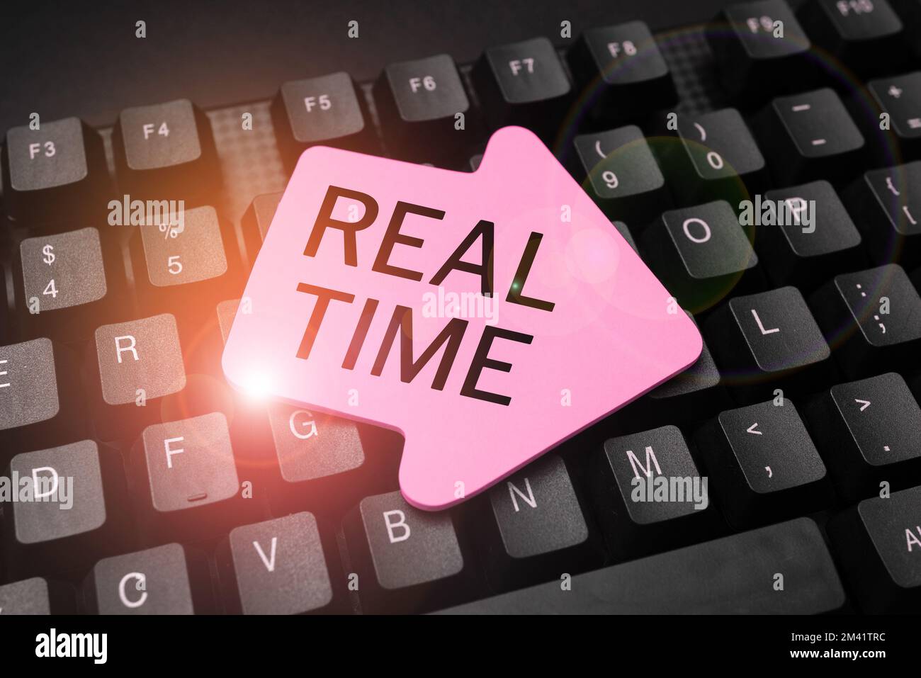 Text showing inspiration Real Time. Business overview the actual time ...