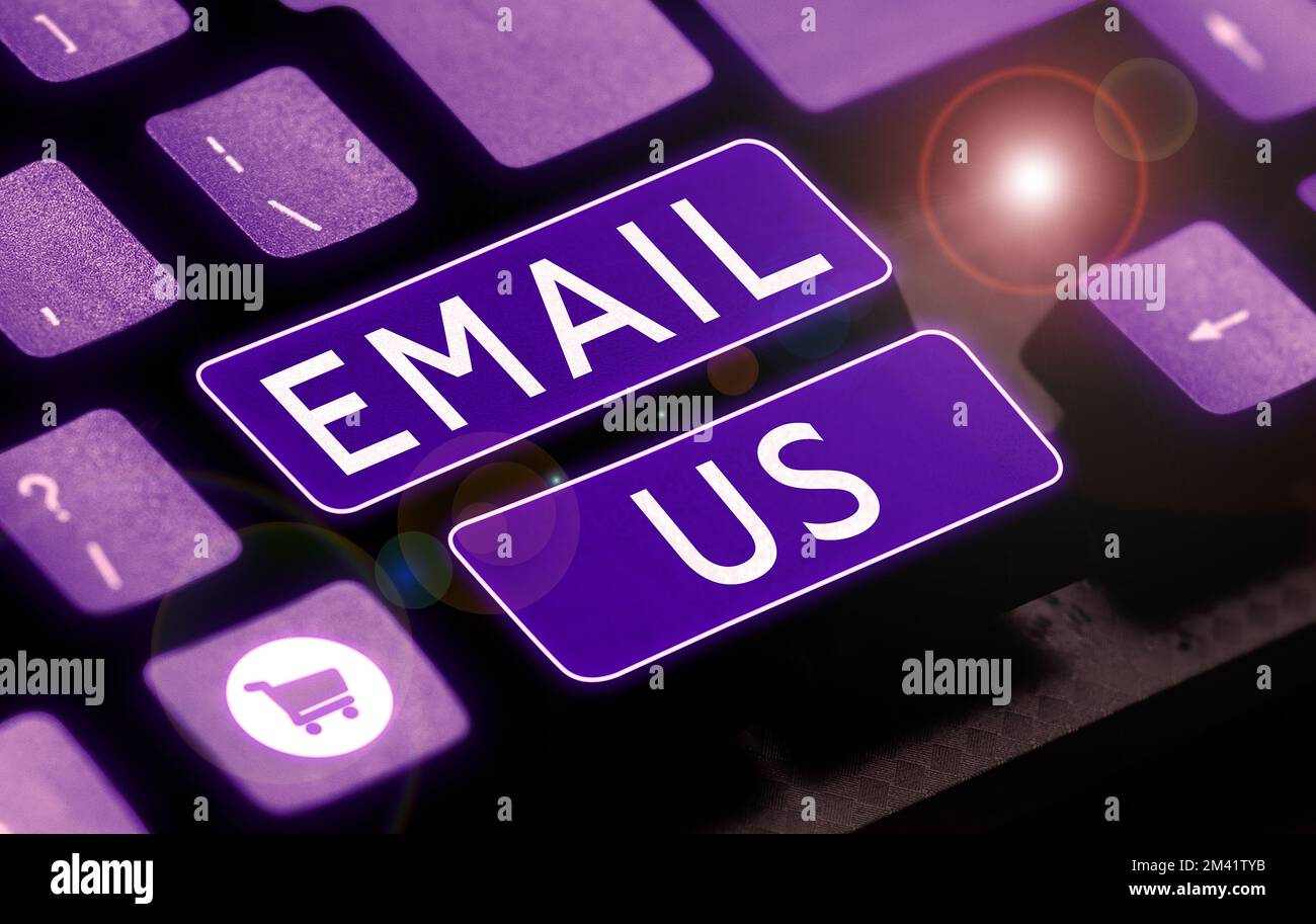 Inspiration showing sign Email Us. Conceptual photo Sending a ...