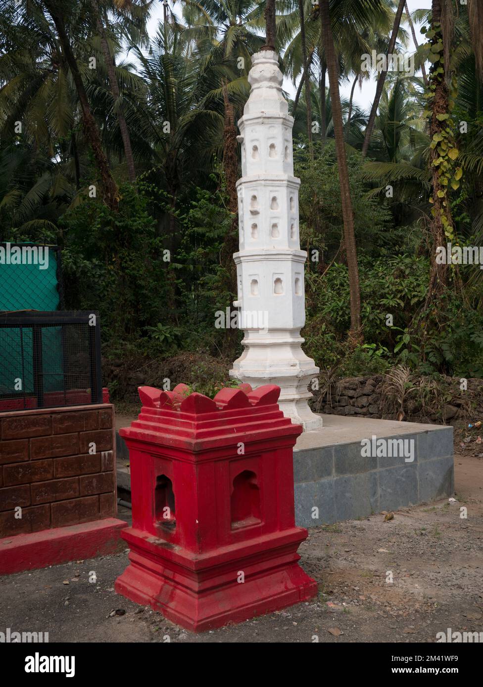 Hindu Religious structure Deepmala and Tulshi vrundavan Stock Photo - Alamy