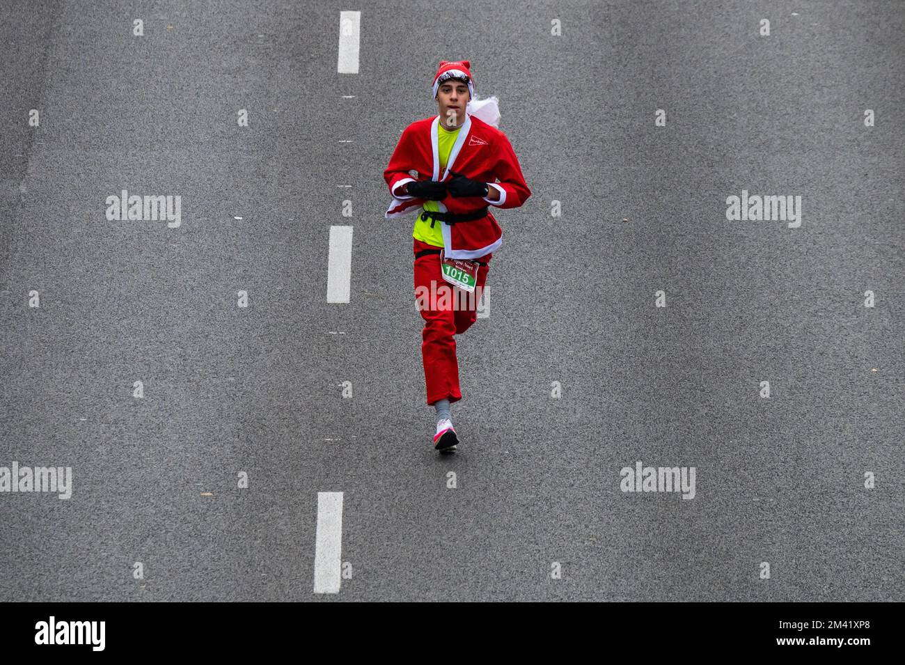 Madrid, Spain. 18th Dec, 2022. A man dressed as Santa Claus is seen ...