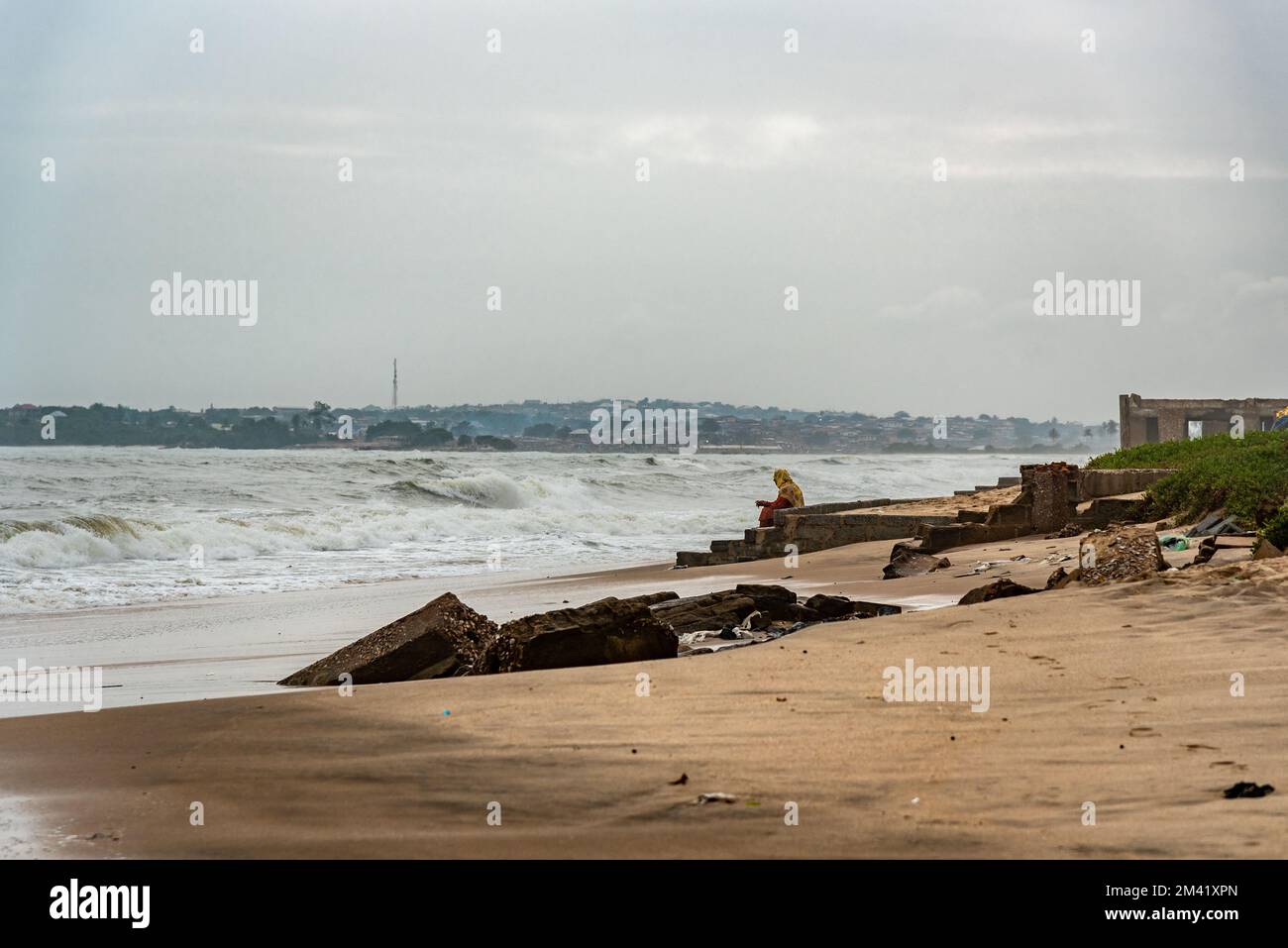 the waves in Kokrobite Stock Photo - Alamy