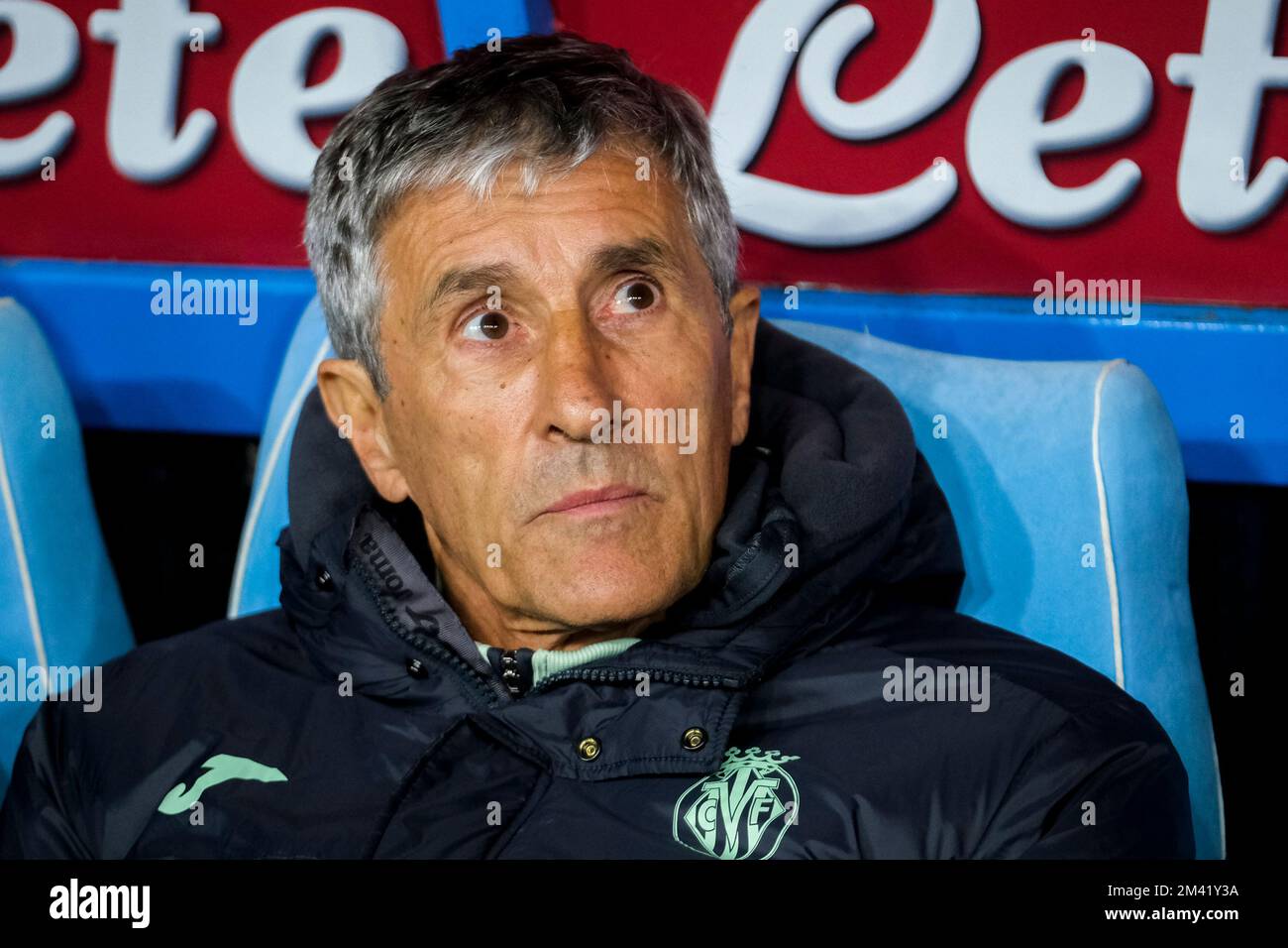 Villareal's Spanish coach Quique Setien During the friendly football ...