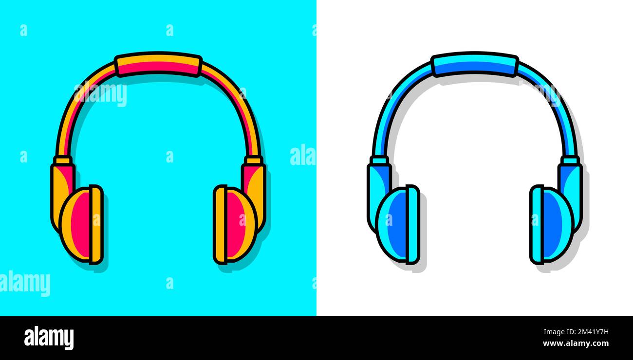 Colorful Headphones Icon Logo Music Vector Illustration Stock Vector ...