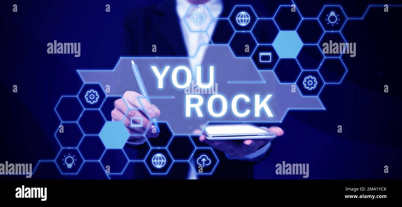 Text showing inspiration You Rock. Business approach slang phrase of ... Text showing inspiration You Rock. Business approach slang phrase of ...