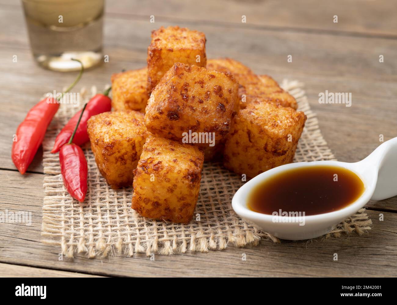 Tapioca dice, typical northeast brazilian food with sugar syrup over ...