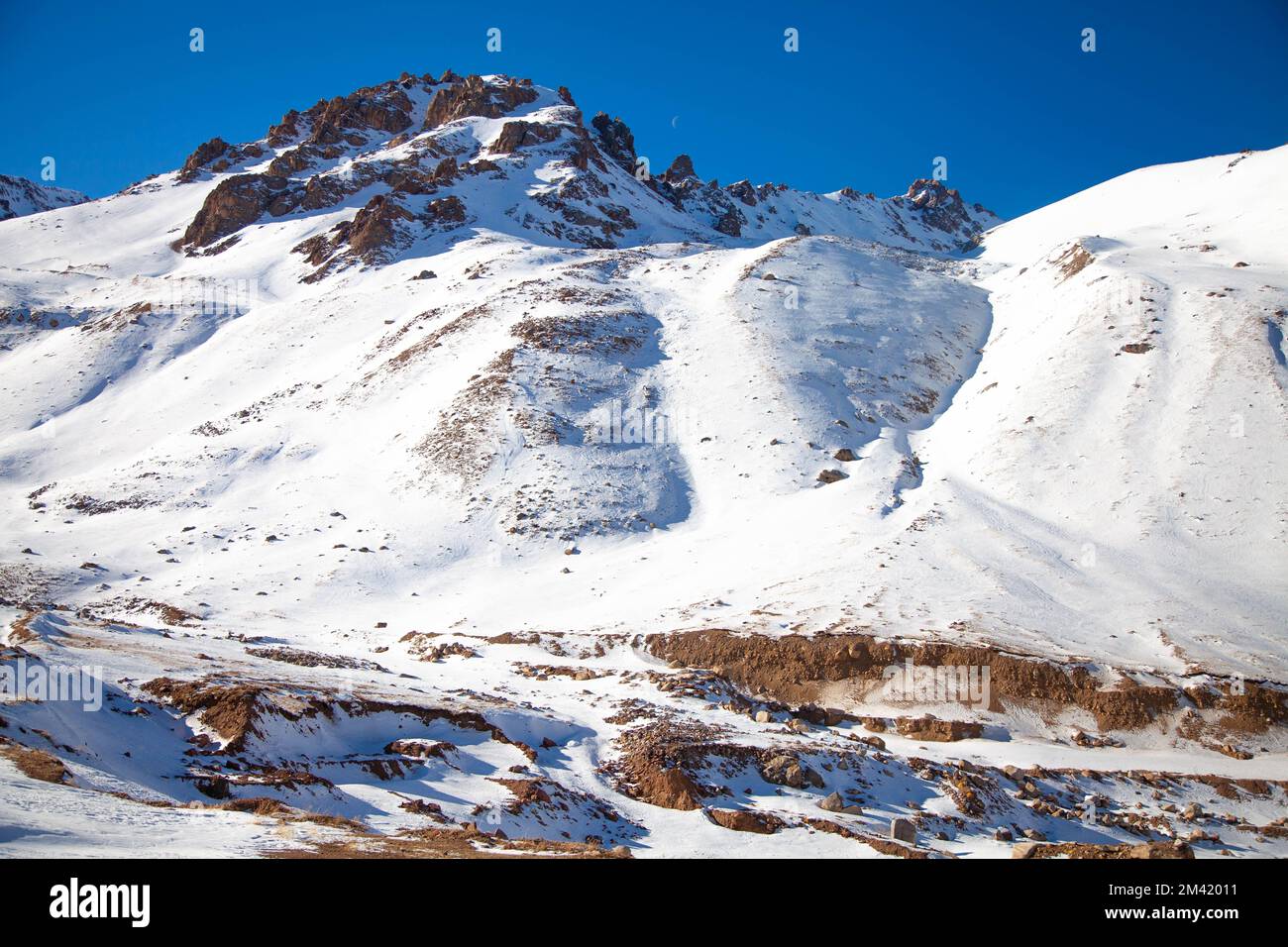 Beautiful landscape of winter snow mountains Stock Photo - Alamy