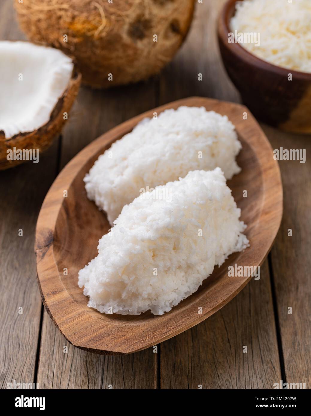 Cocada, traditional latin american coconut candy with grated coconut ...