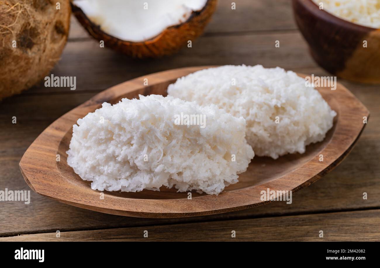 Cocada, traditional latin american coconut candy with grated coconut ...