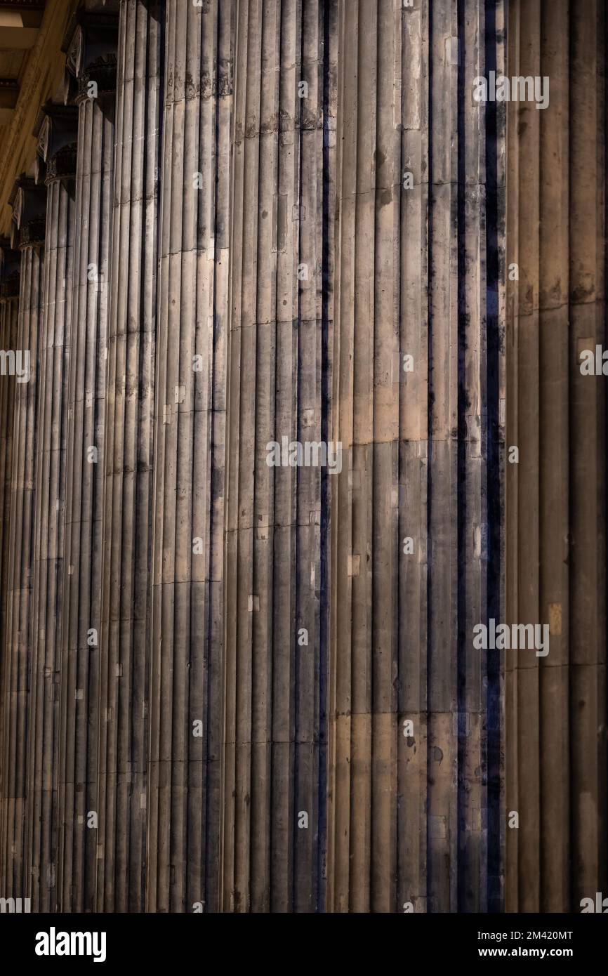 Altes Museum portico monumental columns at night in Berlin, Germany ...