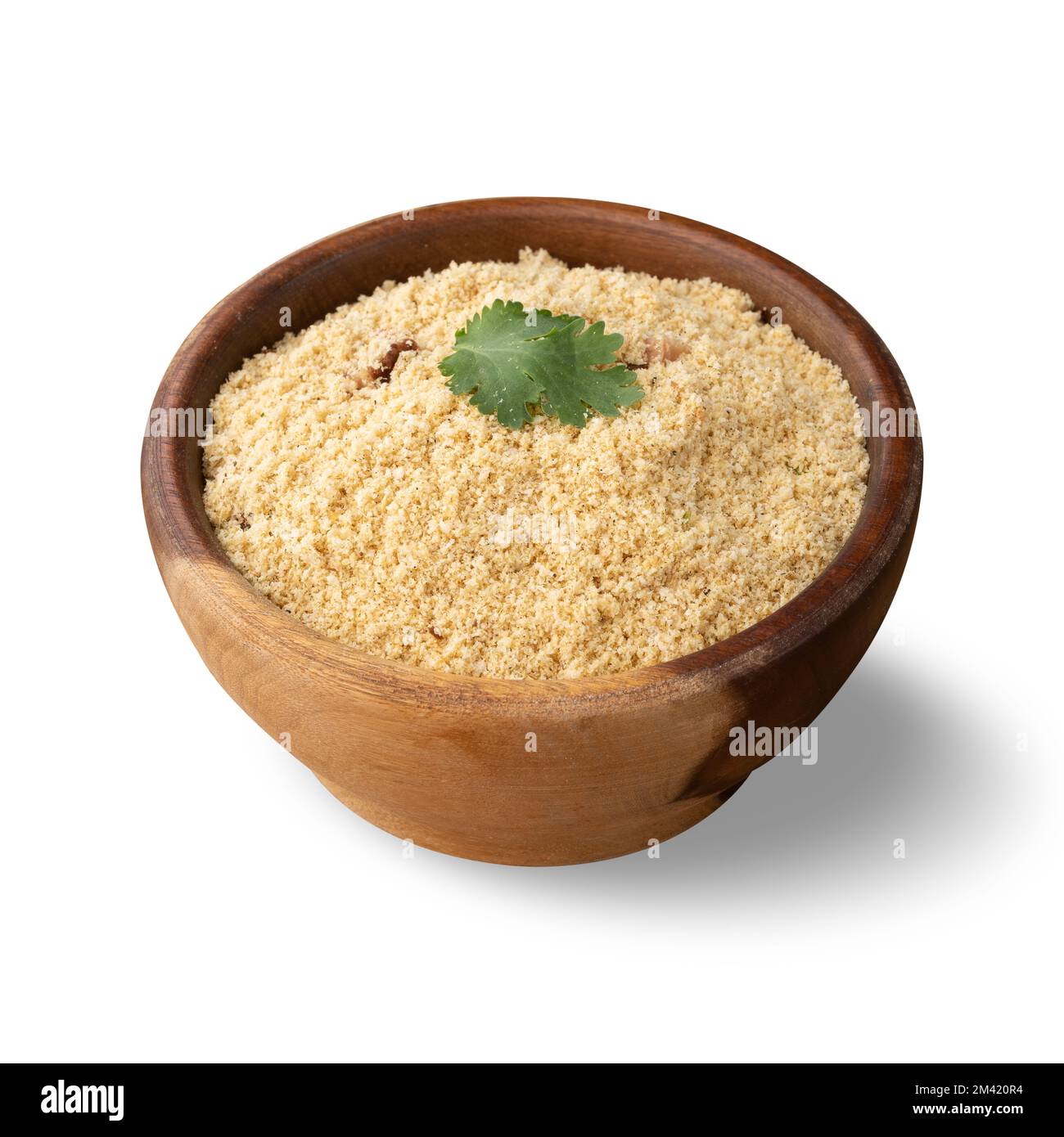 Farofa, typical brazilian manioc flour side dish, isolated over white ...