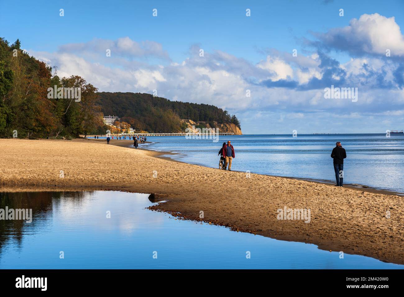 Coastal landscape with freshwater of Swelina stream and beach by the ...