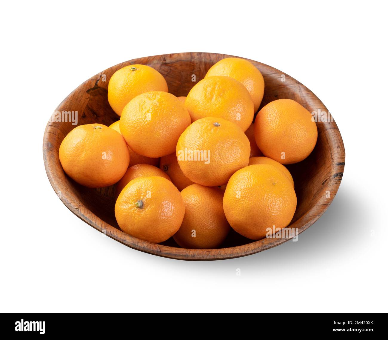 Mini tangerines in a bowl isolated over white background Stock Photo ...