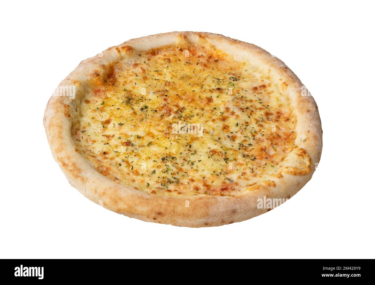 Cheese pizza isolated over white background Stock Photo - Alamy