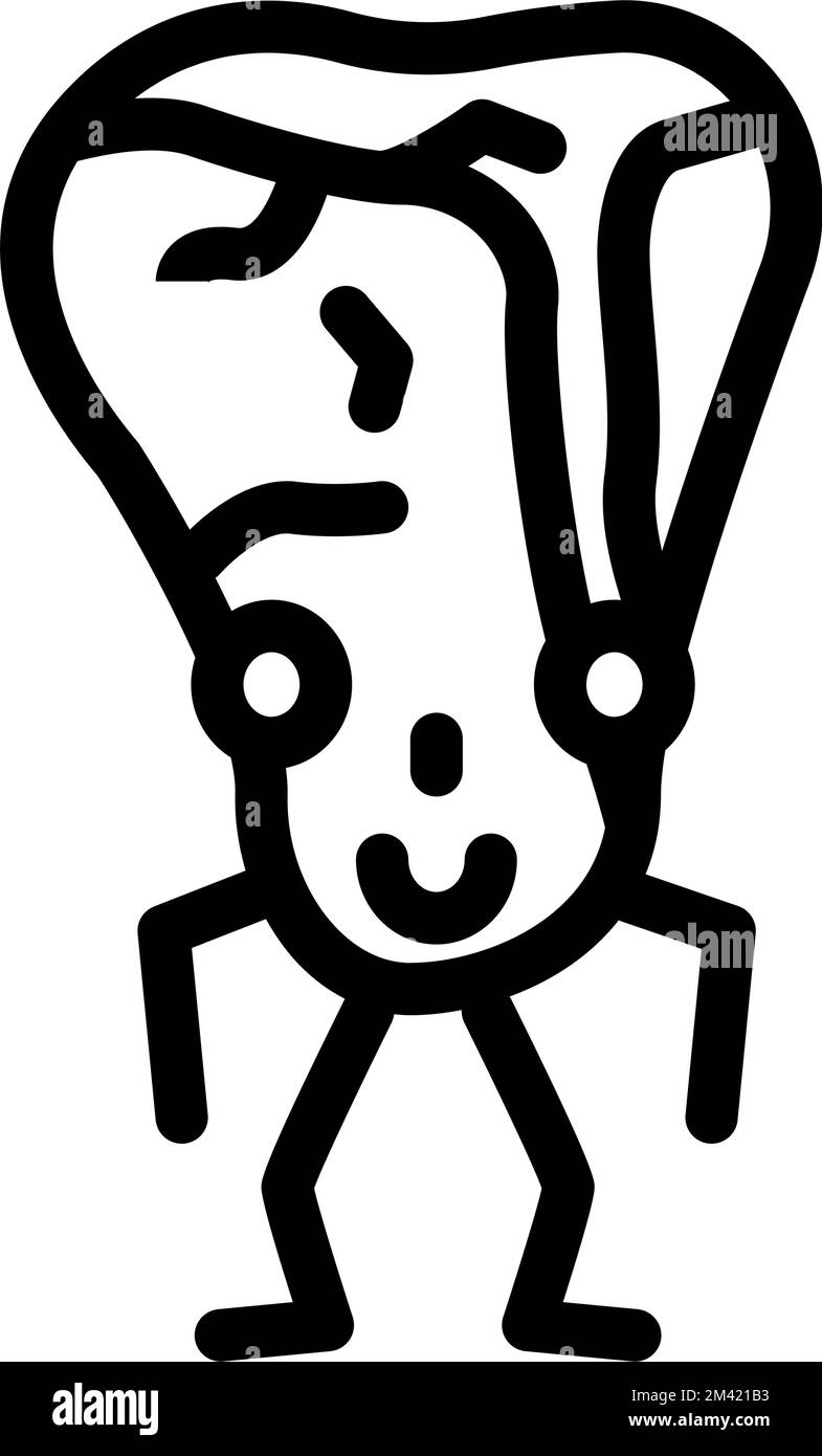 beef meat character line icon vector illustration Stock Vector Image ...