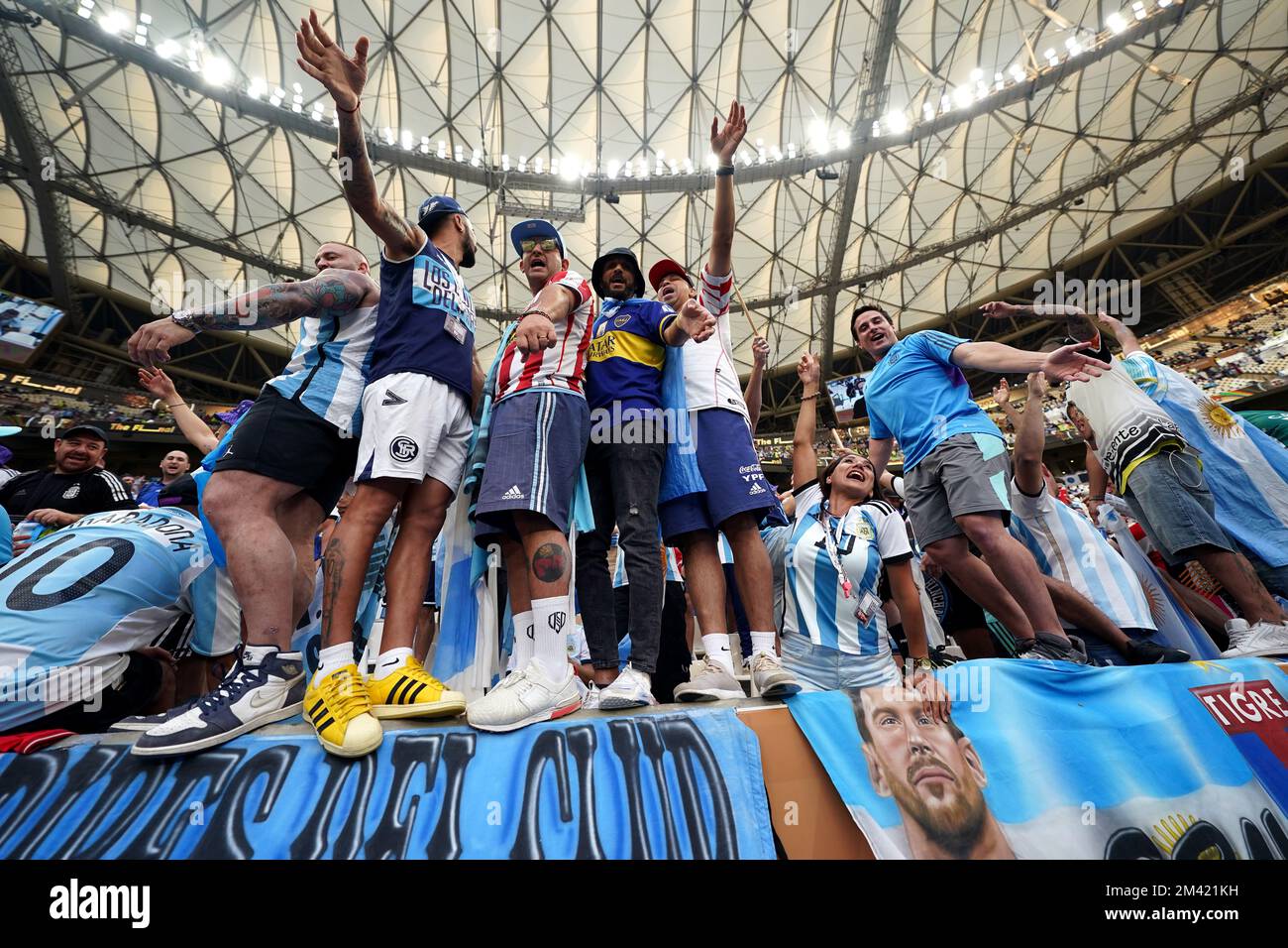 Argentina fans ahead of the FIFA World Cup final at Lusail Stadium ...